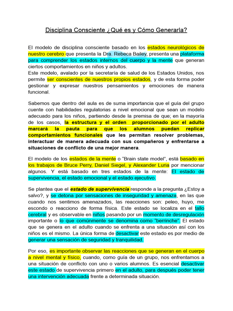 Disciplina Consciente ¿Qué Es y Cómo Generarla | PDF | Las emociones ...