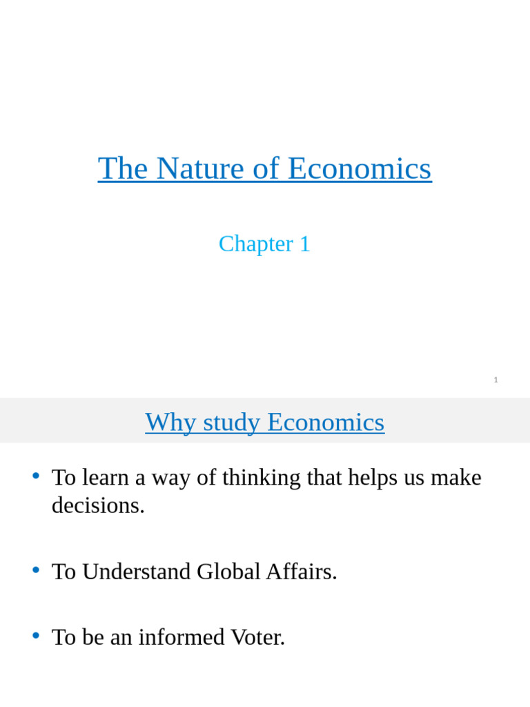 The Nature of Economics | PDF | Economics | Goods