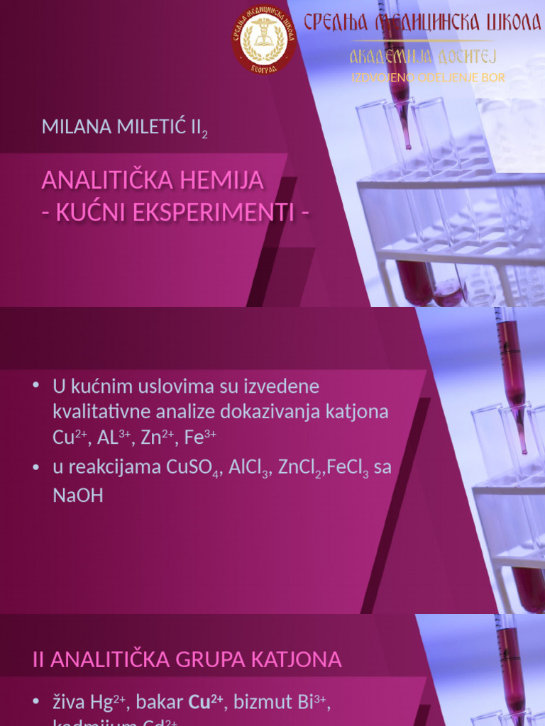 Anliticka Hemija KvalitativnaAnaliza | PDF