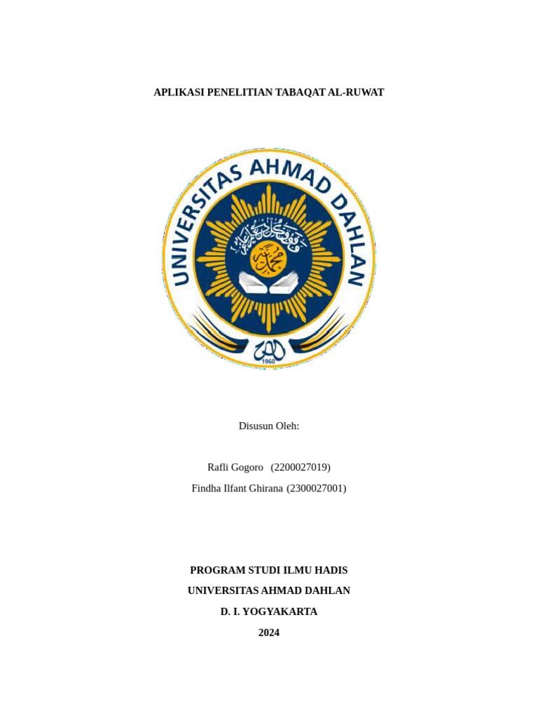 Studi Tabaqat al-Ruwat Hadis | PDF