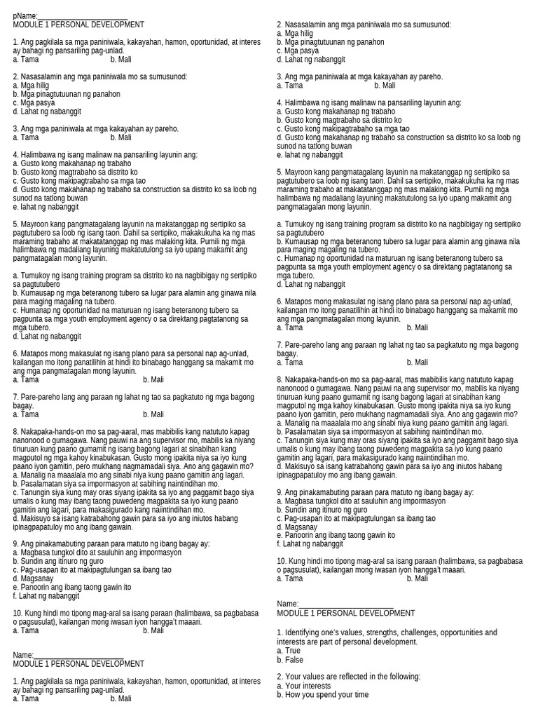 Mod 1 Assessment | PDF