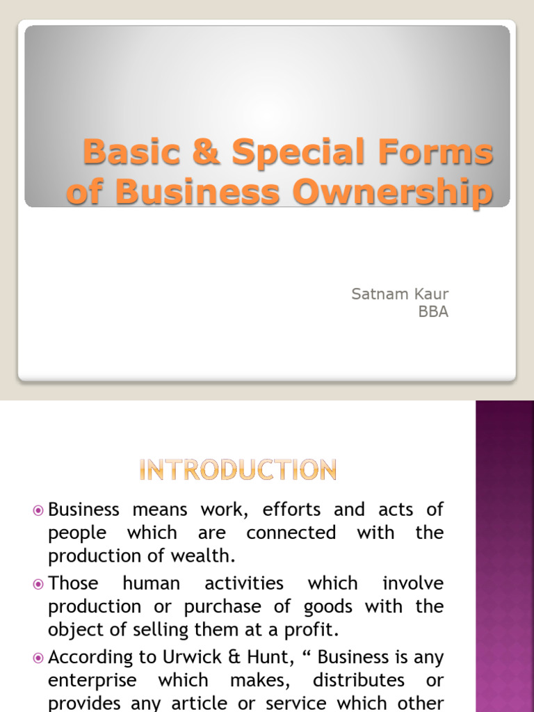 Basic and Special Forms of Business Ownership | PDF | Franchising | Lease