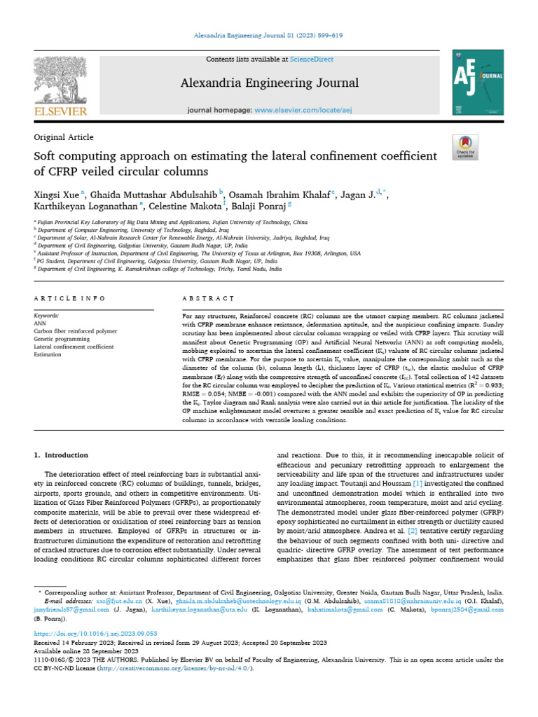 Soft Computing Approach On Estimating The Lateral Confinement ...