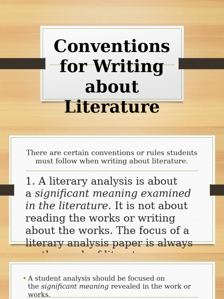 Using The Literary Conventions in Writing Week 5 1st Q. | PDF | Essays ...