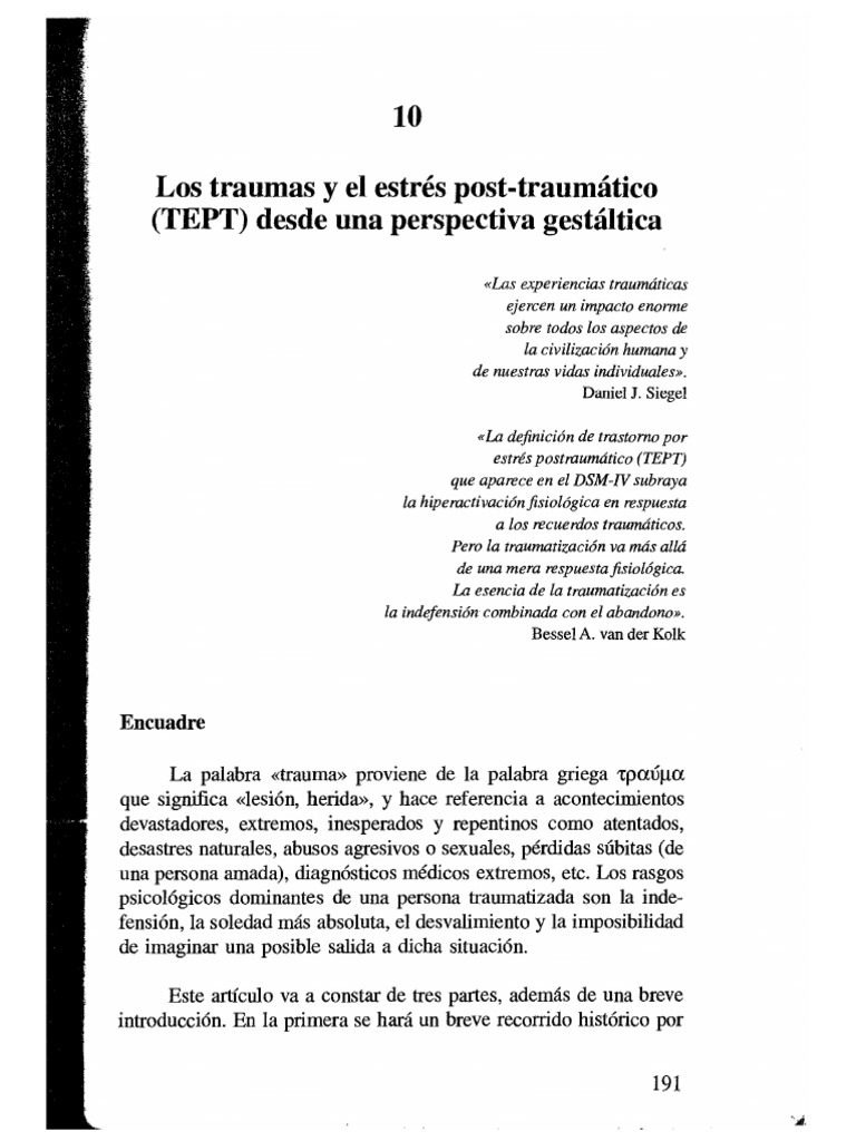 Traumas y Tept | PDF | Trauma psicólogico | Sicología
