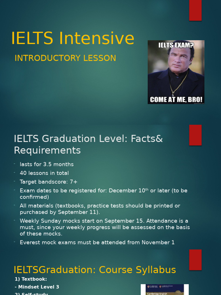 IELTS Intensive (Lesson 1) Course Description+ Monthly Plan | PDF ...