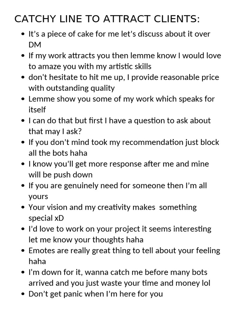 Catchy Line To Attract Clients | PDF