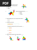 Soal Pola dan Tangram Kelas 1 SD | PDF | Metode & Bahan Ajar