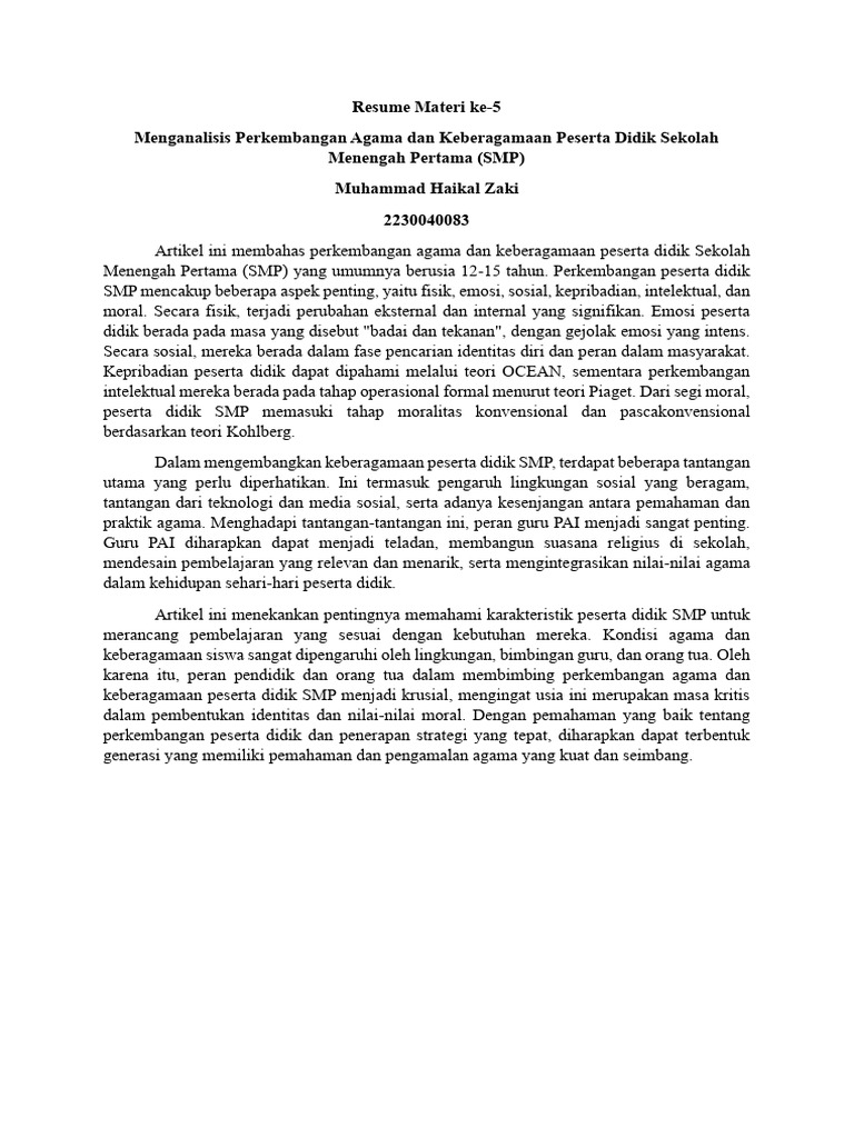Resume Materi Ke-5 Muhammad Haikal Zaki | PDF