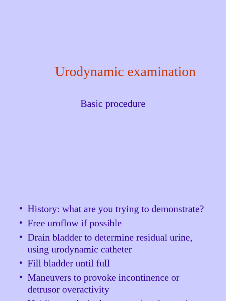 3 Planning Urodynamic Examinations | PDF | Urinary Incontinence | Urination