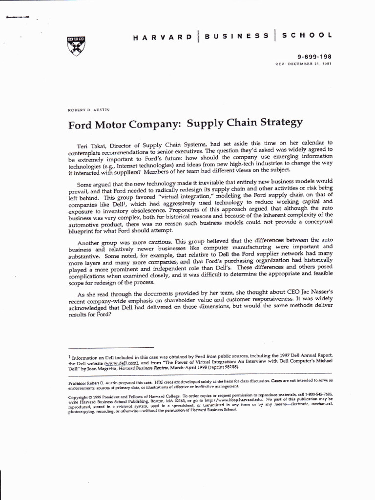 Ford Motor Company - Harvard Business School | PDF | Car Dealership ...
