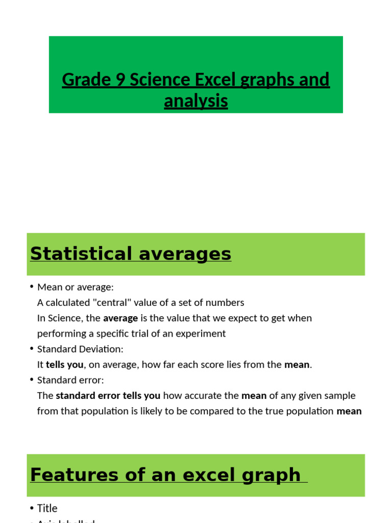 Grade 9 Science: Excel Graphs & Analysis | PDF | Technology & Engineering
