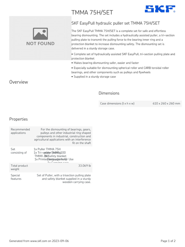 SKF EasyPull TMMA 75H/SET Overview | PDF | License | Intellectual ...