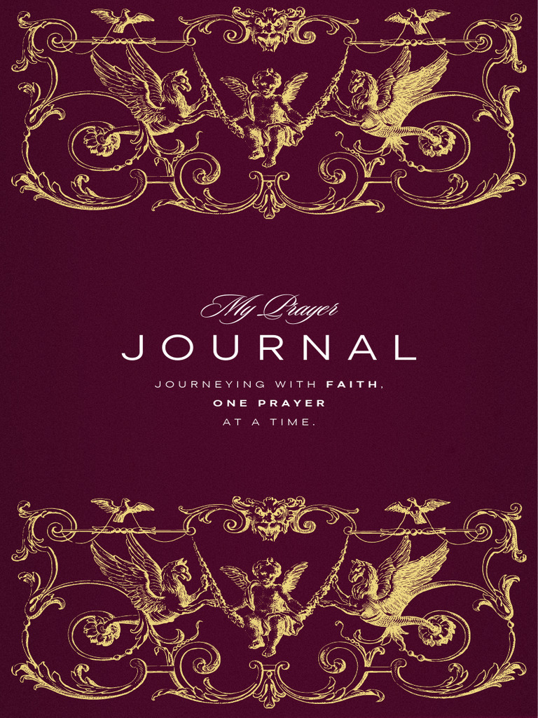 Maroon Vintage Prayer Journal Book Cover | PDF