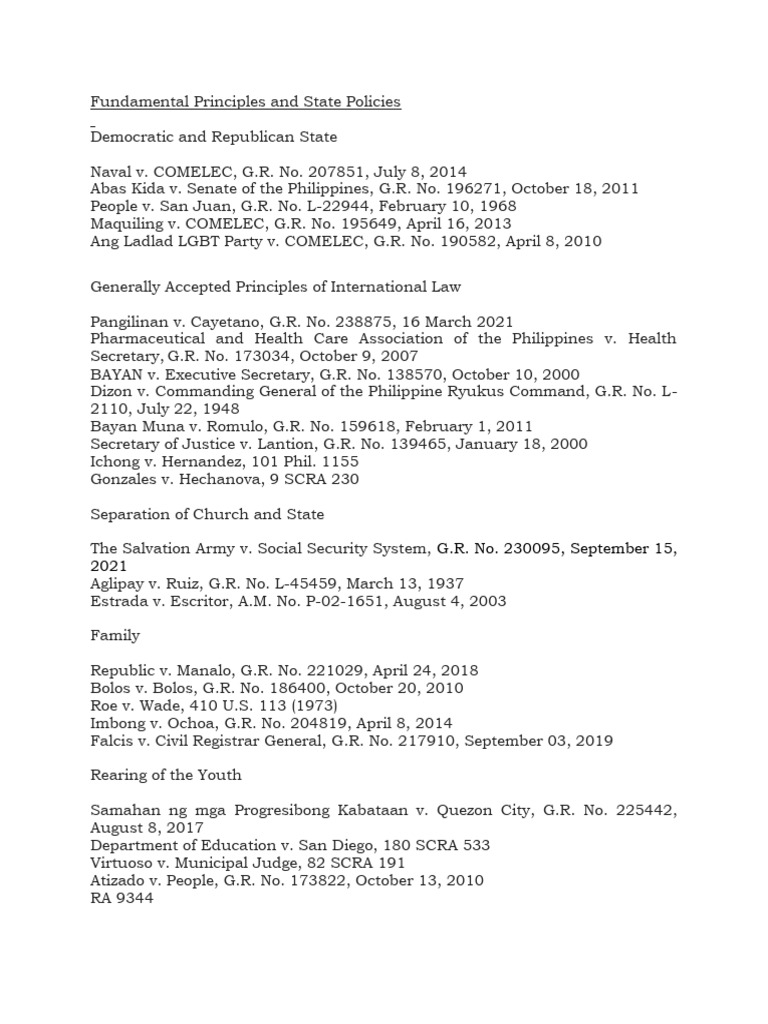 Consti 2nd WaveFundamental Principles and State Policies 2024 | PDF | Philippines | Government