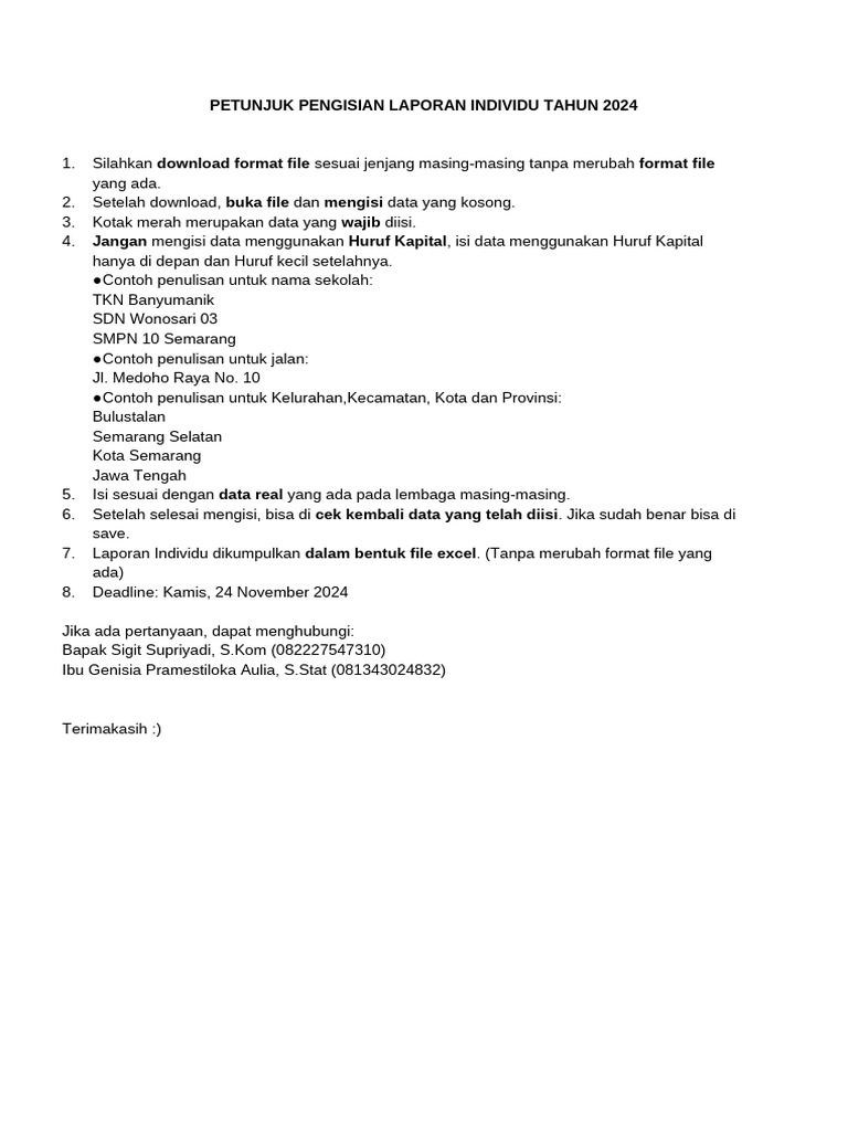 PETUNJUK PENGISIAN (Mohon Dibaca Terlebih Dahulu) | PDF | Karier & Perkembangan