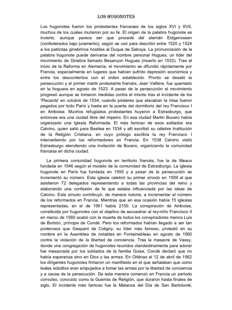 Invest. Hugonotes Isi | PDF | hugonote | Catarismo