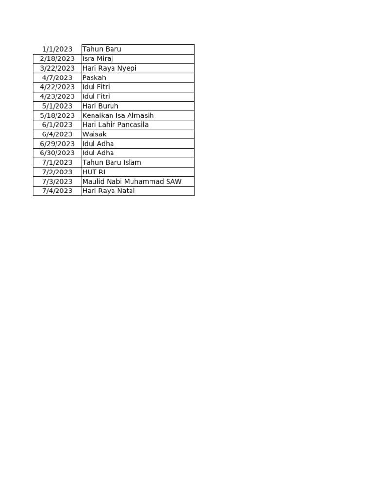 Kalender Libur dan Absensi 2024 | PDF