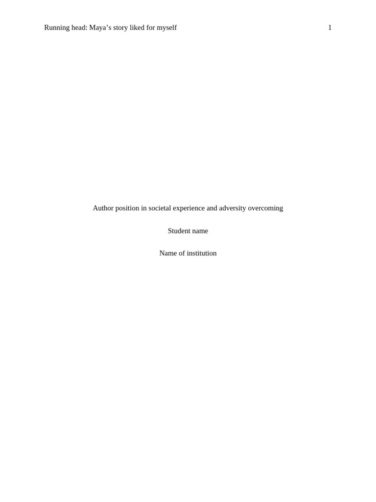 1author Position in Societal Experience and Adversity Overcoming ...