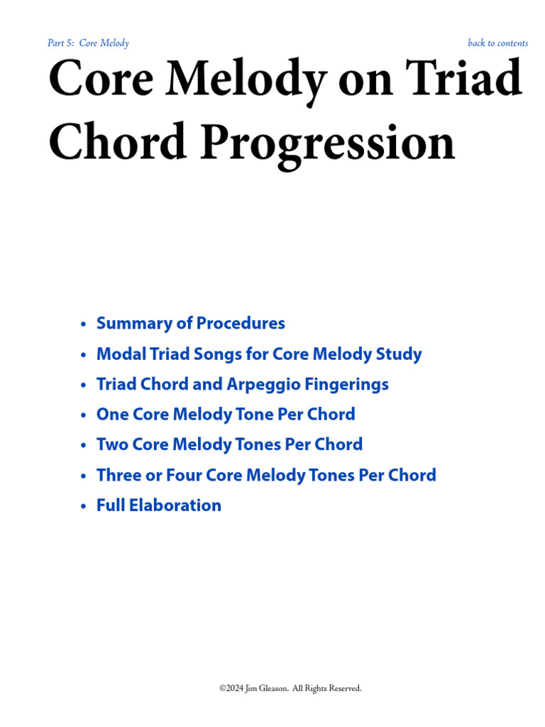 02-Core Melody On Triad Chord Progression | PDF | Chord (Music) | Mode ...