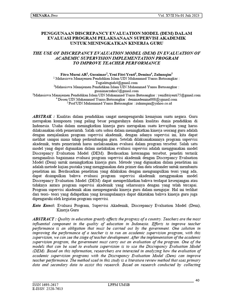 Contoh Artikel Implementasi DEM 2 | PDF