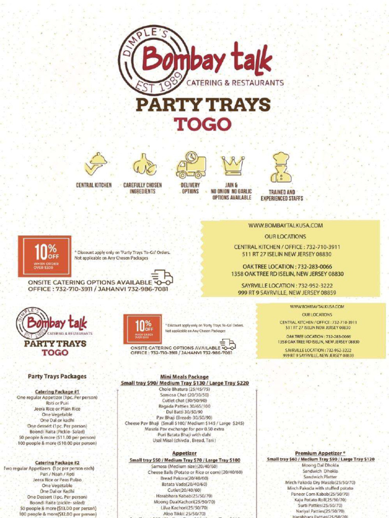 Party Tray Bombay Talk | PDF
