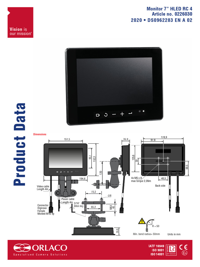 Ds0962283-0226030 Monitor 7in Hled RC 4 en A02 | PDF | Computer Monitor ...