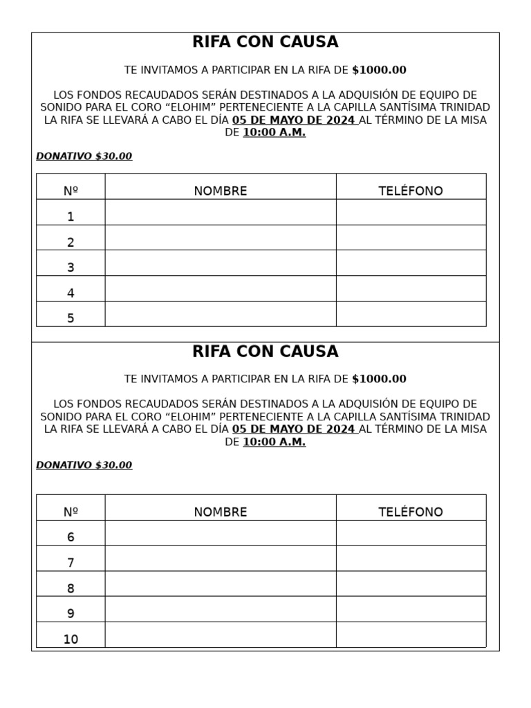 Rifa Con Causa | PDF | Cocina, comidas y vino