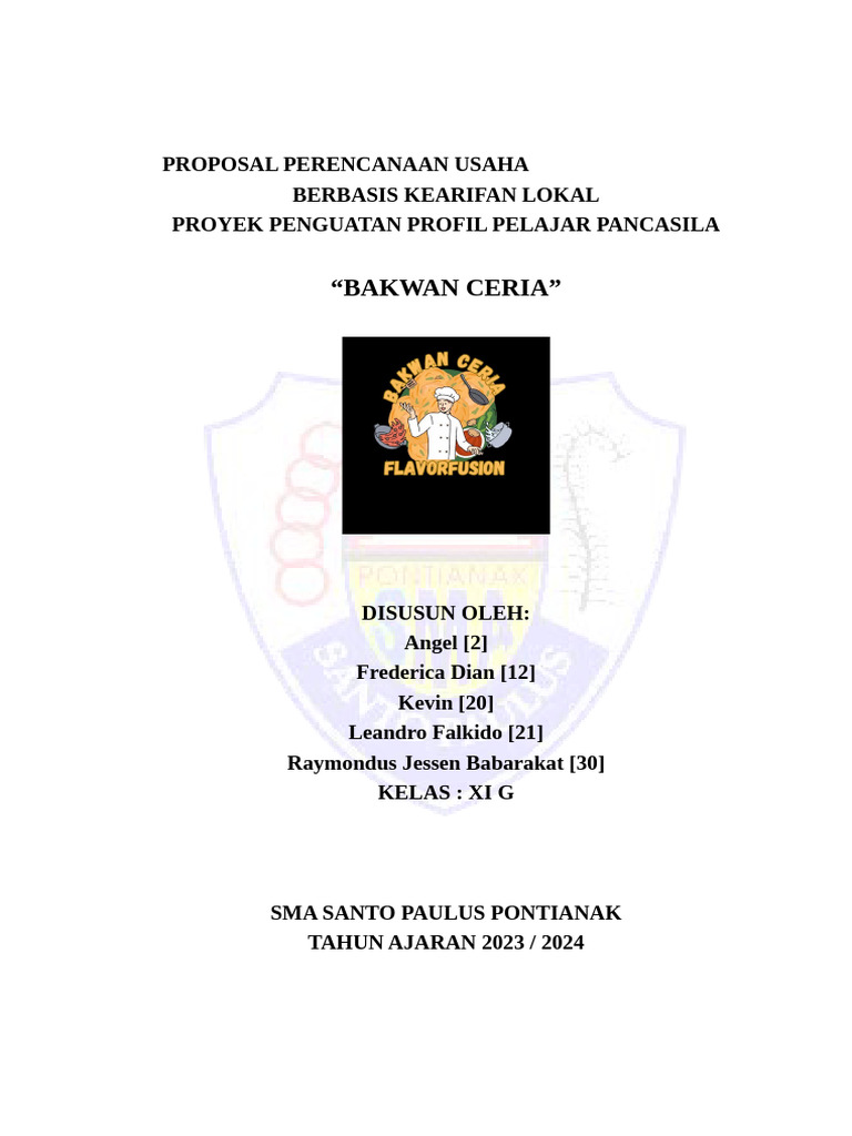 Format Proposal Perencanaan Usaha P5 | PDF | Bisnis