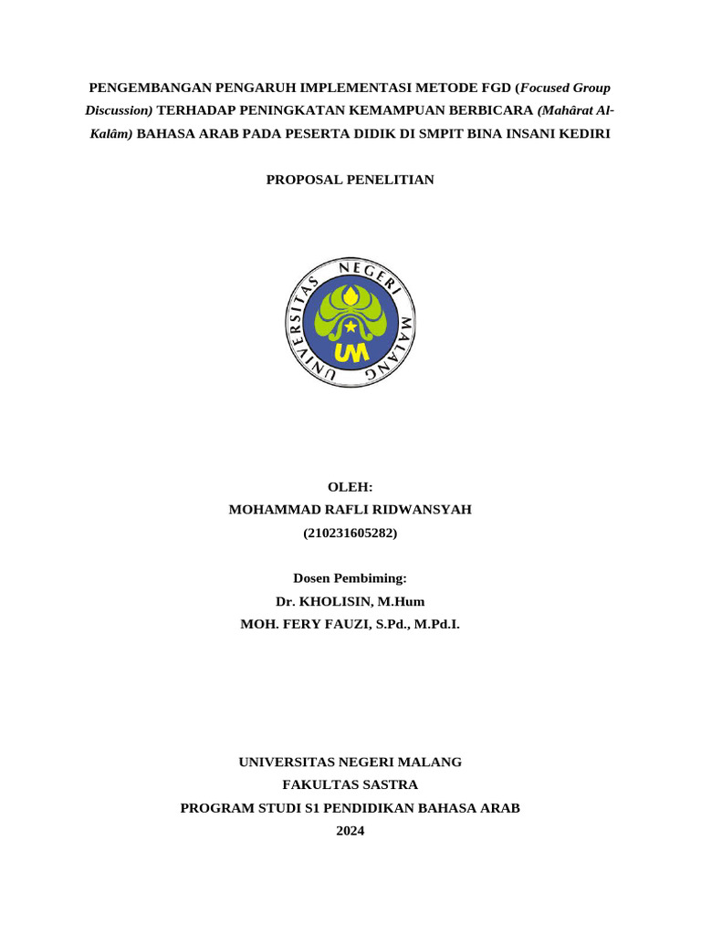 Proposal Penelitian - MOHAMMAD RAFLI RIDWANSYAH | PDF