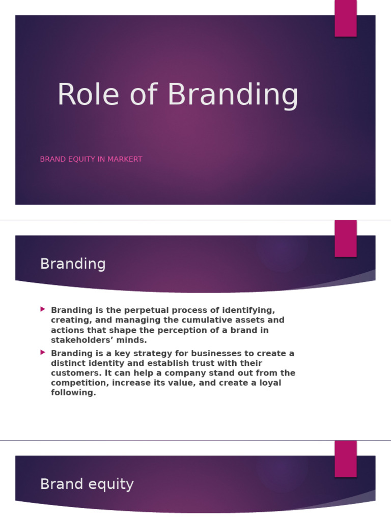 Role of Branding | PDF | Brand | Reputation