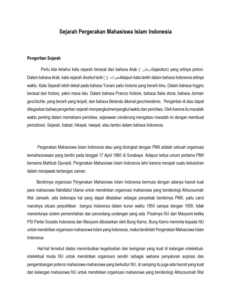 Sejarah Pmii Essay PKD | PDF