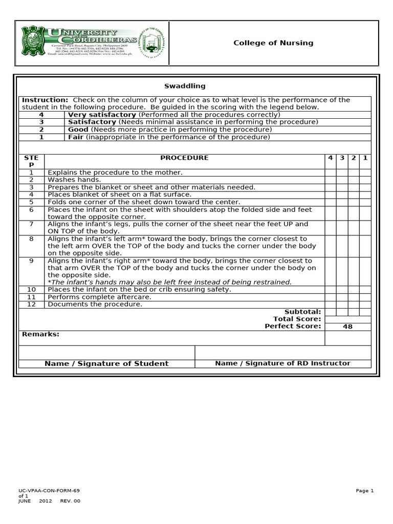 69 Form Swaddling Rev July 2013 1 | PDF