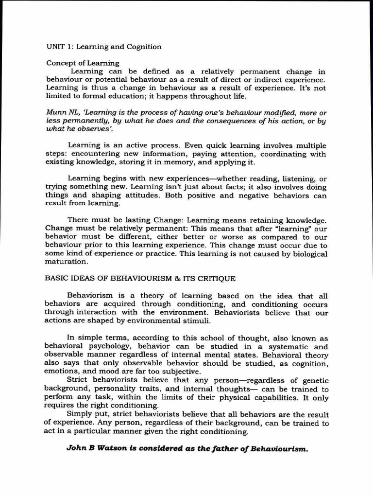 Concept of Learning | PDF