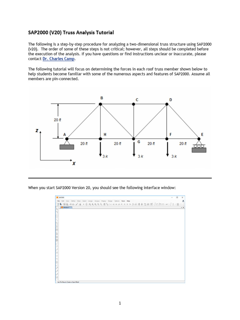 SAP2000 V20 Truss Analysis Guide | PDF | Truss | Young's Modulus