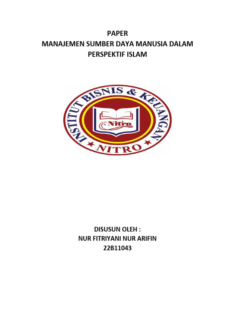 Tugas Final MSDM Nur Fitriyani Nur Arifin | PDF | Karier & Perkembangan