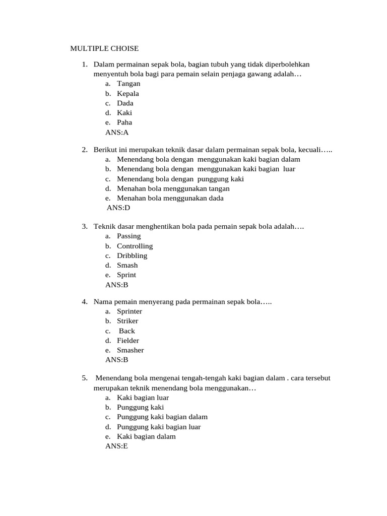 Soal Pjok Kelas X Nkpi | PDF