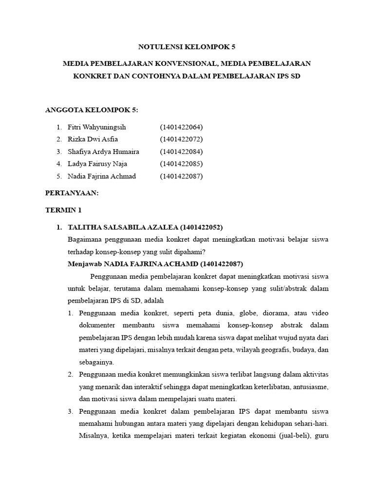 Notulensi Kelompok 5 | PDF | Karier & Perkembangan