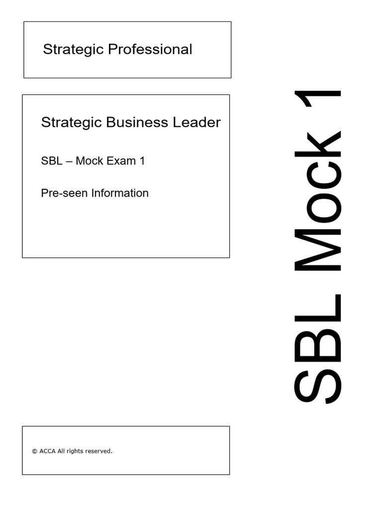 2024 25 ACCA SBL-Mock 1-Preseen | PDF | Infant Formula | Milk