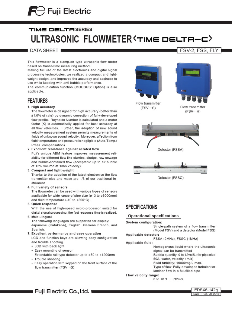 FSV Datasheet | PDF | Flow Measurement