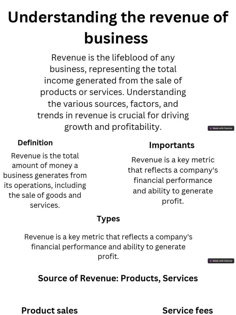 Understanding Business Revenue Sources | PDF | Revenue | Forecasting