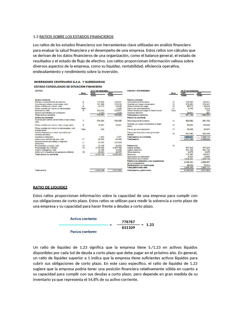 Ratios Financieros: Análisis y Tipos | PDF | Business | Liquidez de mercado