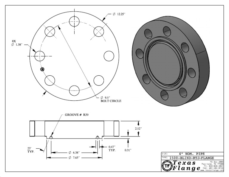 4 1500 Blind RTJ Flange | PDF