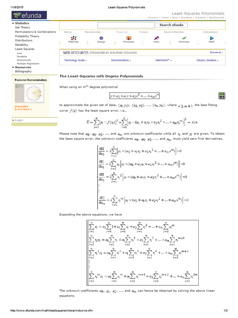 Least-Squares Polynomials | PDF | Least Squares | Polynomial