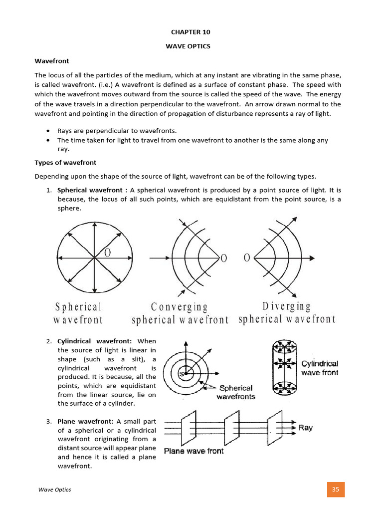 Chapter 10 - Wave Optics | PDF | Diffraction | Coherence (Physics)
