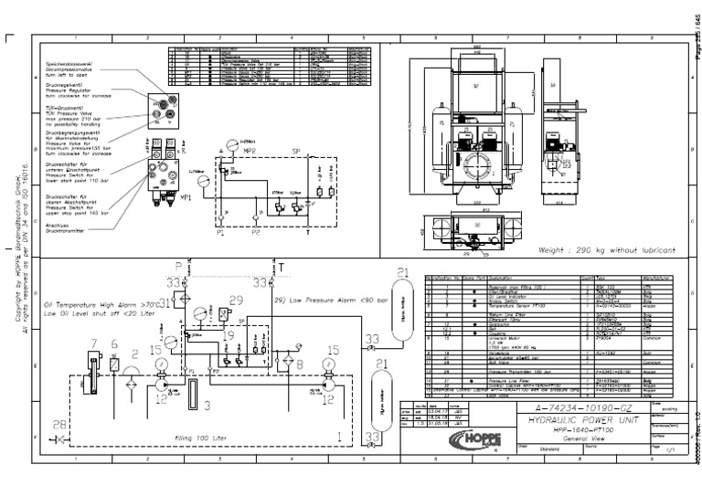 DRAWING (HOPPE Valve Remote Control Hydraulic Power Unit) HOPPE 497 ...