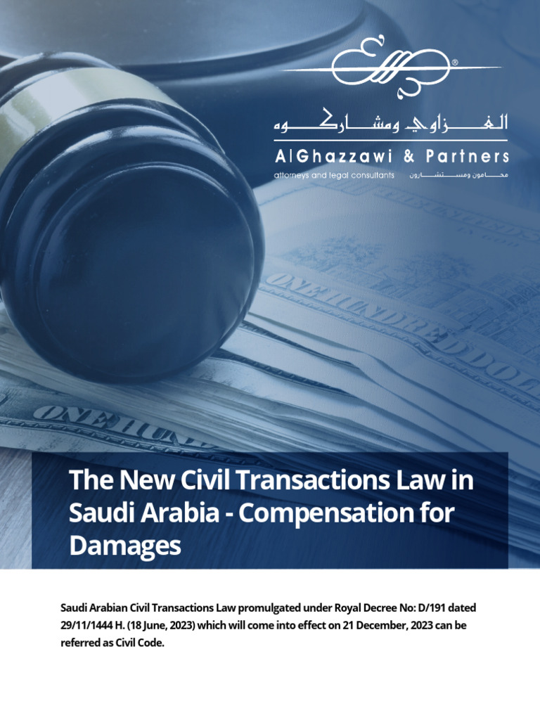Saudi Arabia Civil Transactions Law 2023 | PDF | Damages | Liquidated ...