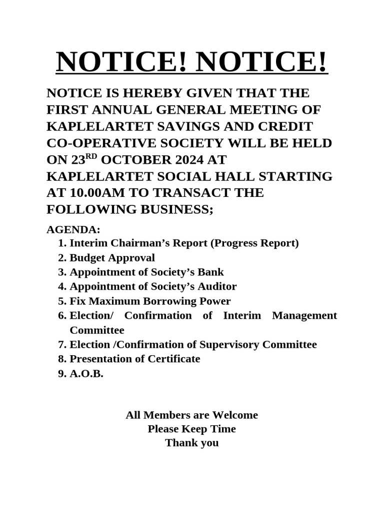 Notice | PDF | Business | Home & Garden