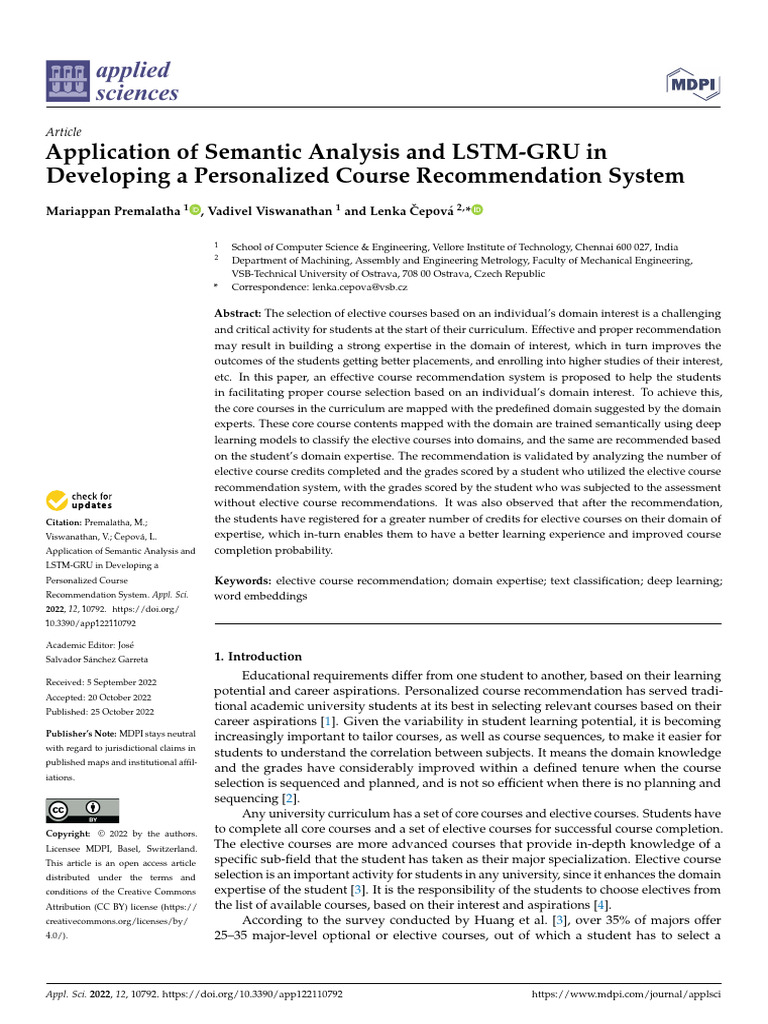 Application of Semantic Analysis and LSTM-GRU in Developing A ...