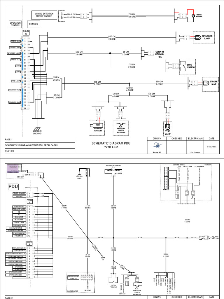 PDU Cabin Schematic Diagram 777D FKR | PDF